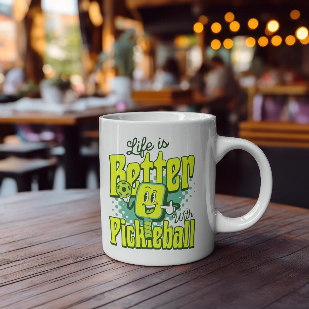 Pickleball Lover's Coffee Mug, Pickleball Mug 11oz, Colorful Pickleball ...