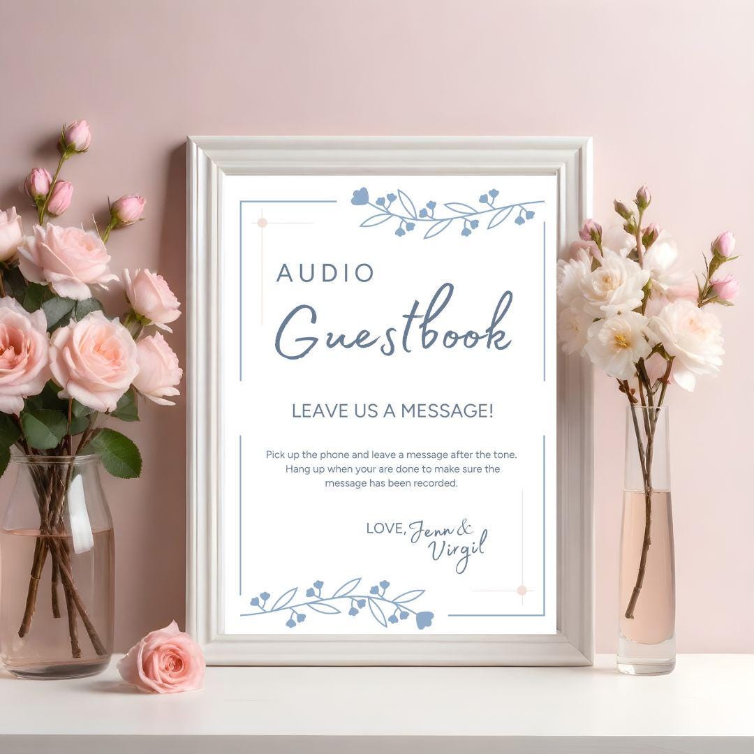 Audio Guest Book Sign Editable Template - Etsy