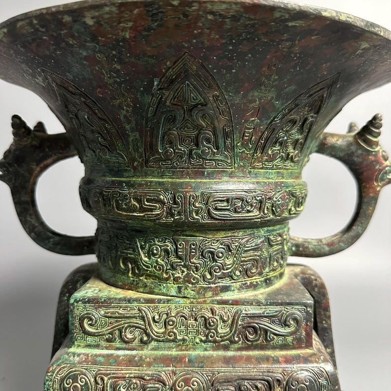 11'' Bronze Gui Basin, Ancient Chinese Ritual Vessel, Handcrafted ...