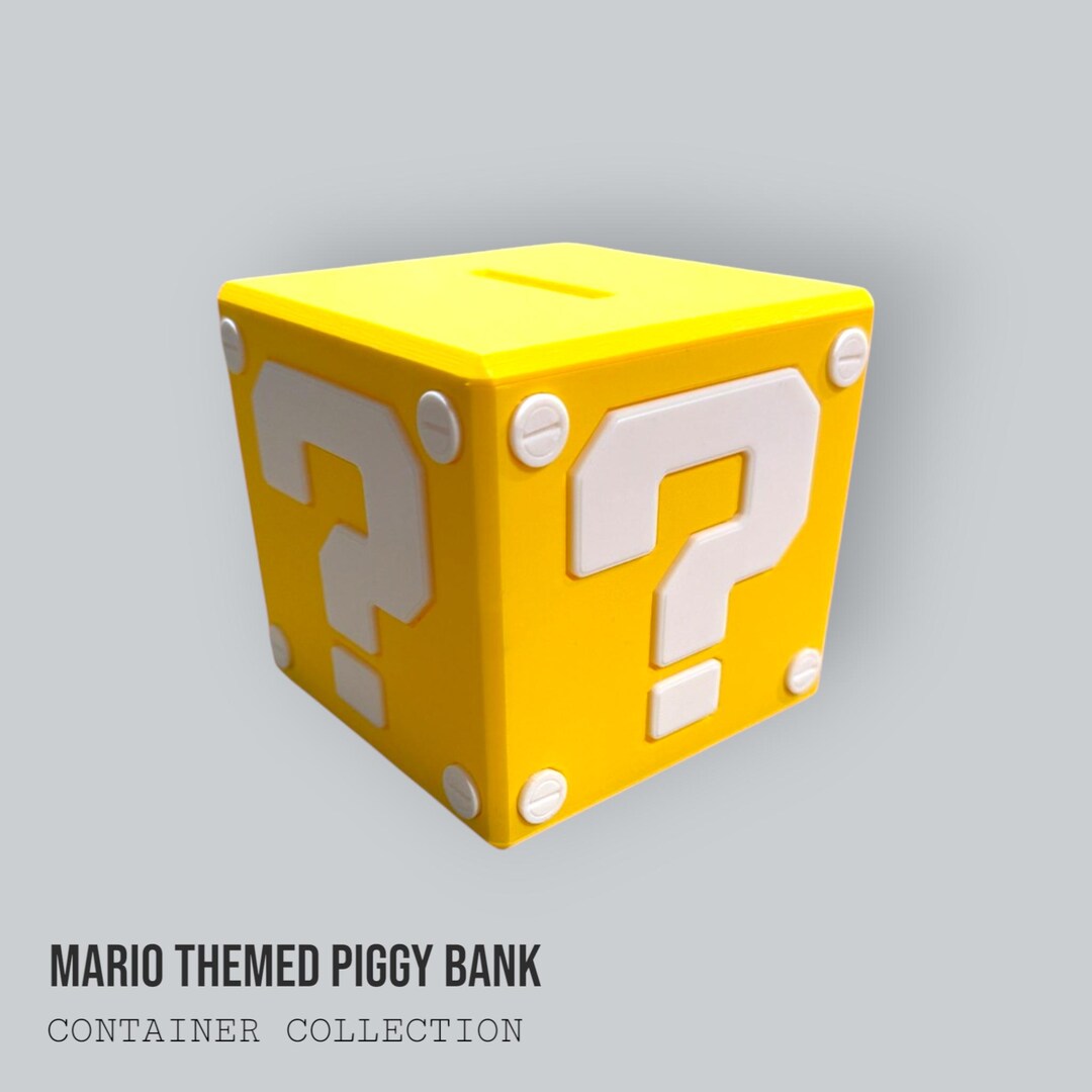 Super Mario Question Mark Block Piggy Bank, Retro Gaming Decor ...