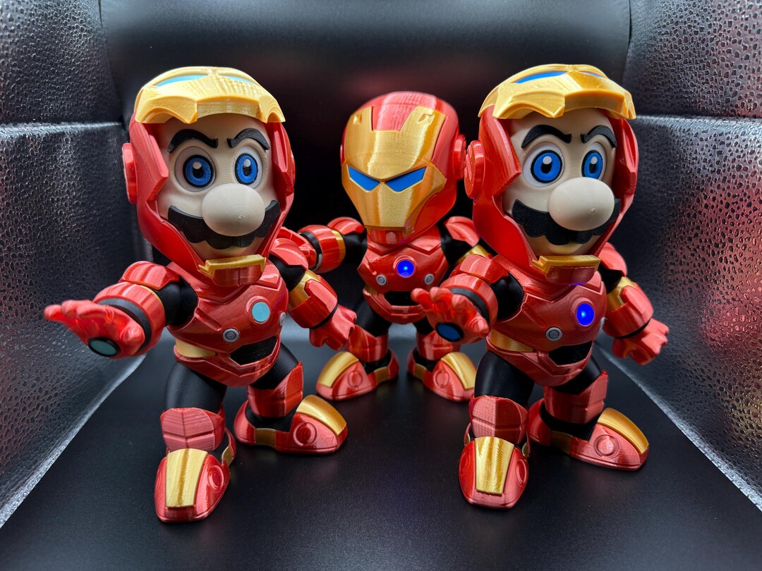 Iron Mario Desk Figurine | Superhero Gaming Mashup Collectible Display ...