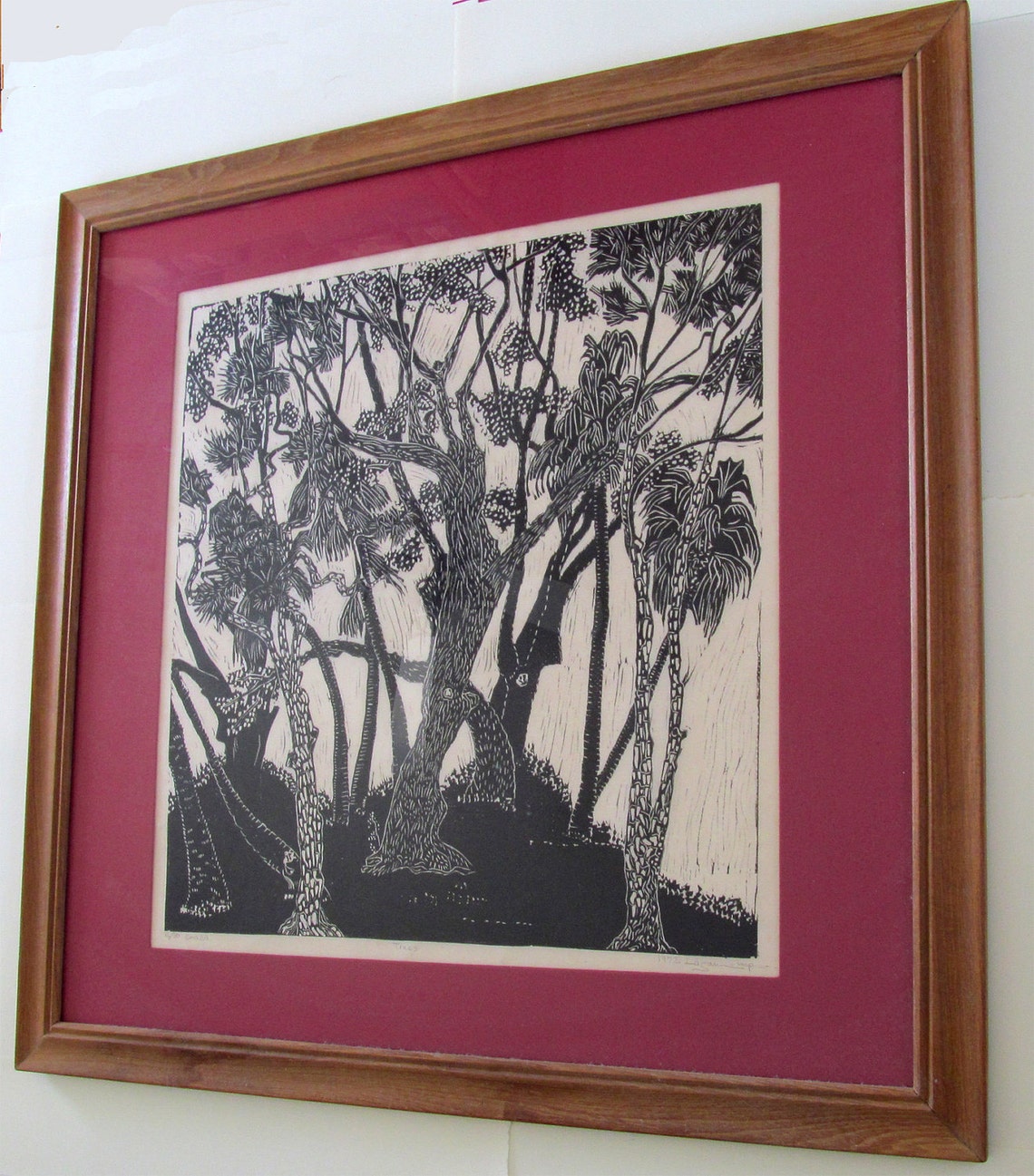 Trees, Linoleum Block Print. Limited Edition. Printed and Signed in ...