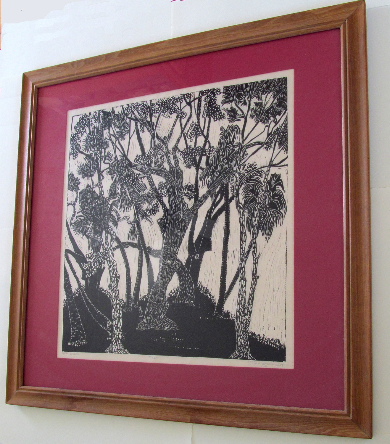 Trees, Linoleum Block Print. Limited Edition. Printed and Signed in ...