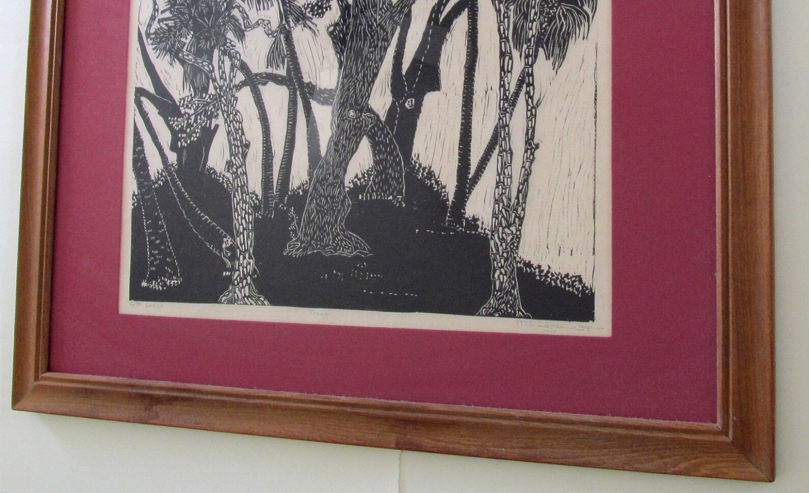 Trees, Linoleum Block Print. Limited Edition. Printed and Signed in ...