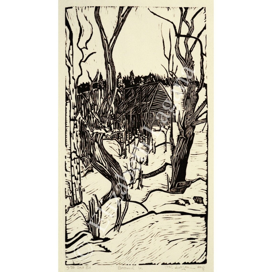 Winter Snow, Lino Block Print, Limited Edition, Hand Pulled, Artist ...