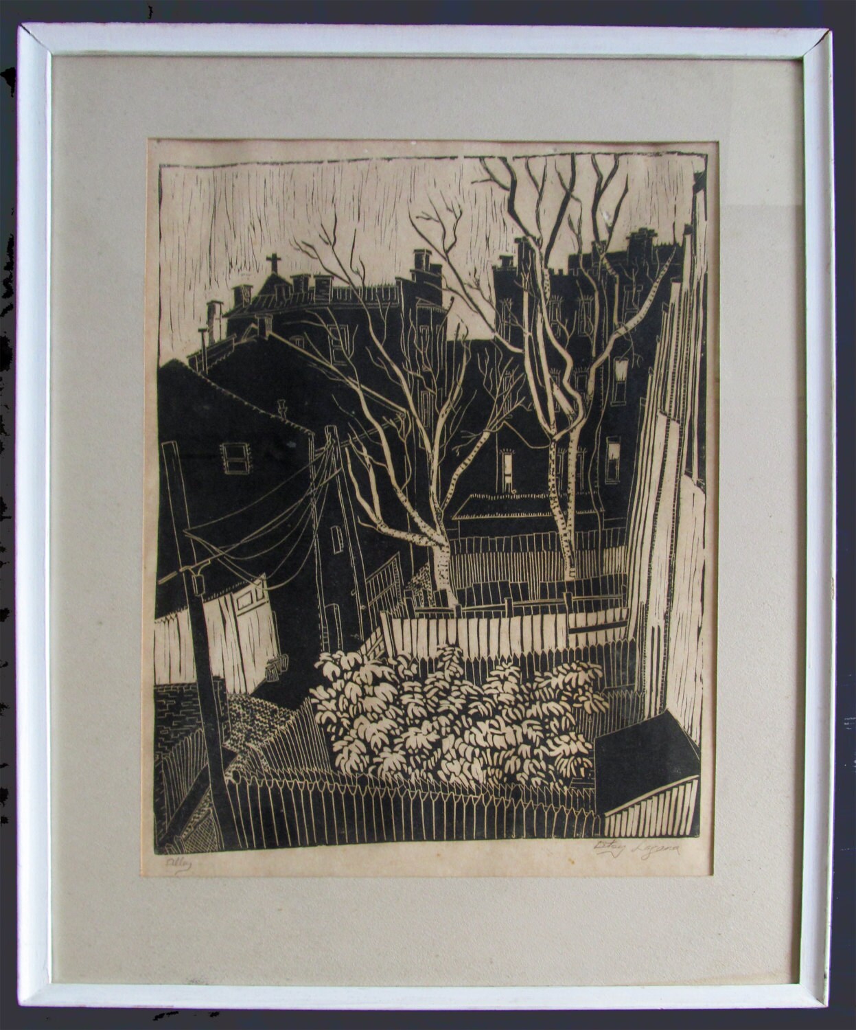 Alley Behind Riggs Street, Lino Block Print, Limited Edition, Hand ...