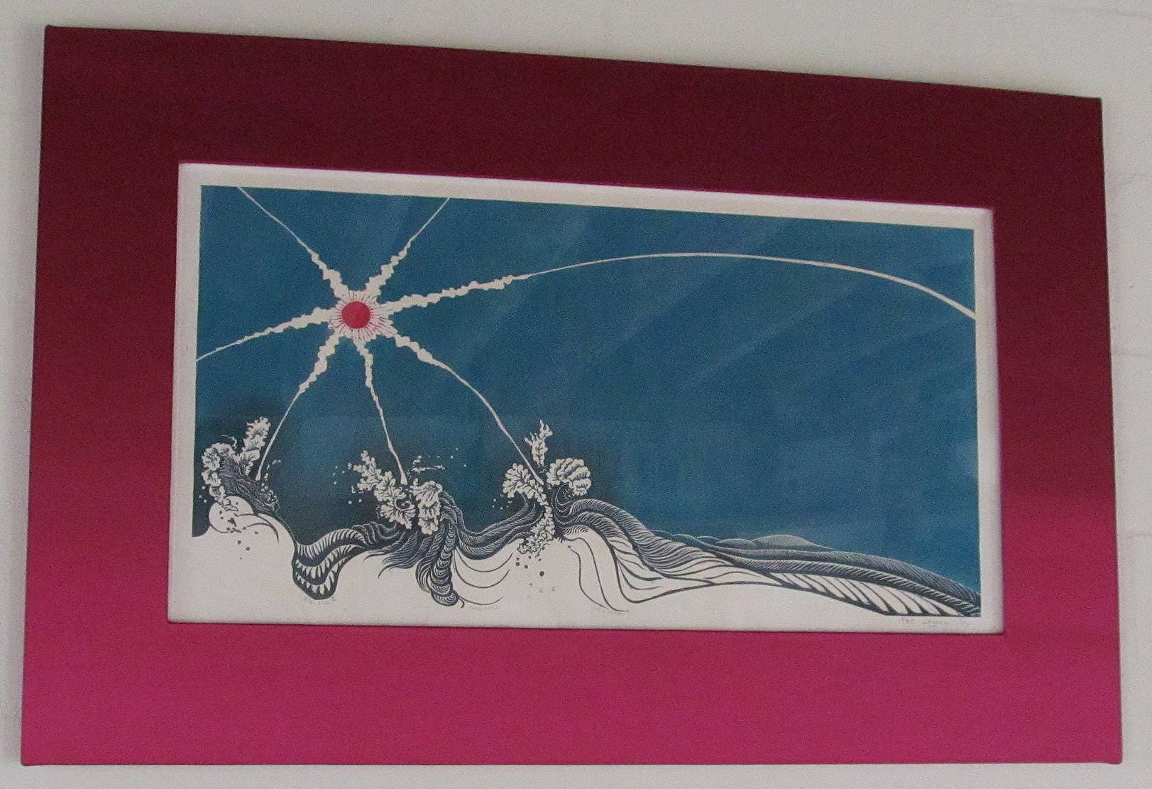 Dragonfire, Limited Edition, Color Linoleum Block Print With Watercolor ...