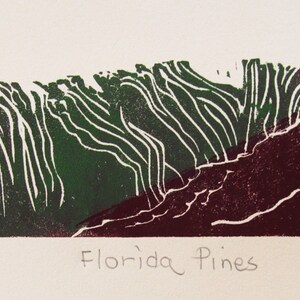 Florida Pines, Limited Edtion, Hand Printed, Hand Signed in Pencil by ...