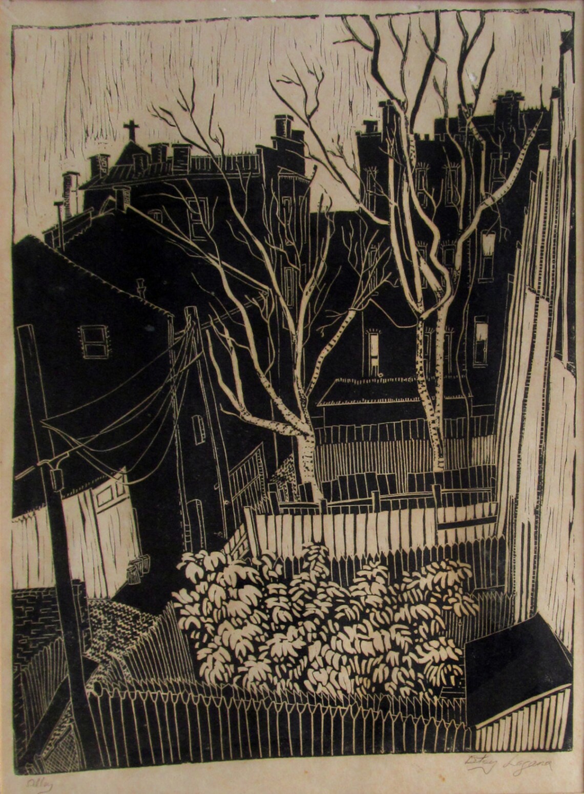 Alley Behind Riggs Street Lino Block Print Limited Edition - Etsy