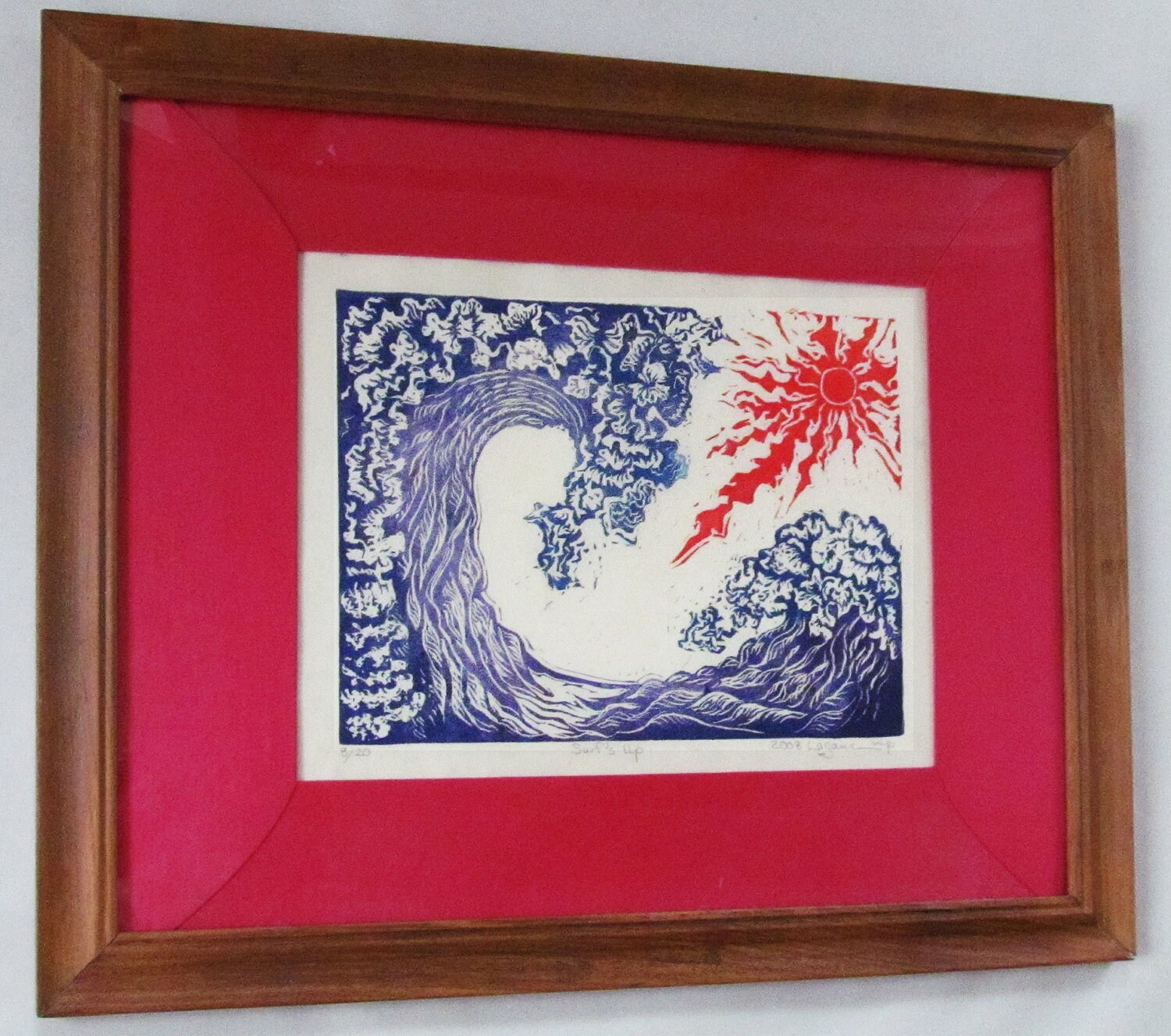 Surf's Up Limited Edition Color Linoleum Block Print - Etsy