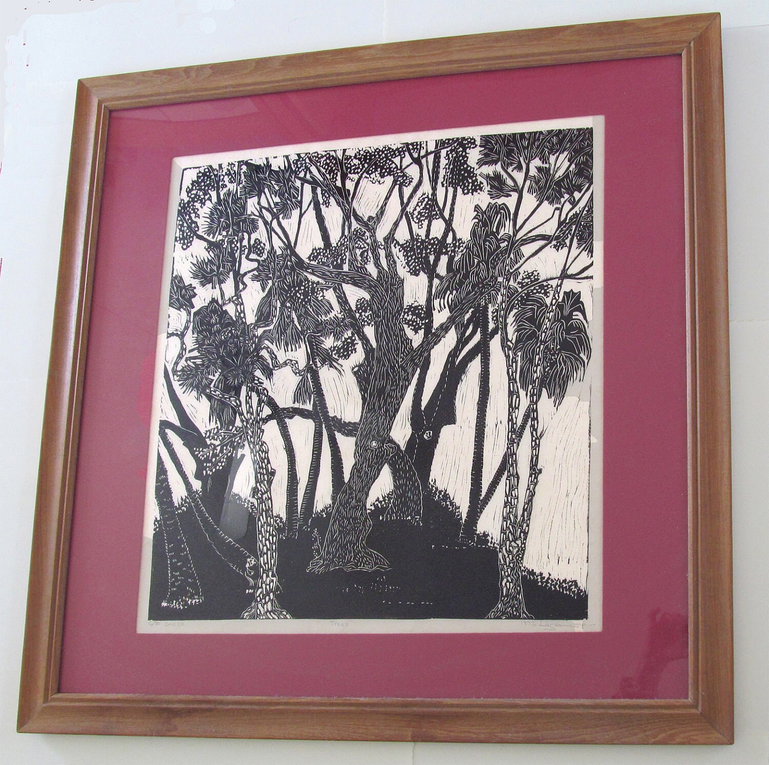 Trees, Linoleum Block Print. Limited Edition. Printed and Signed in ...