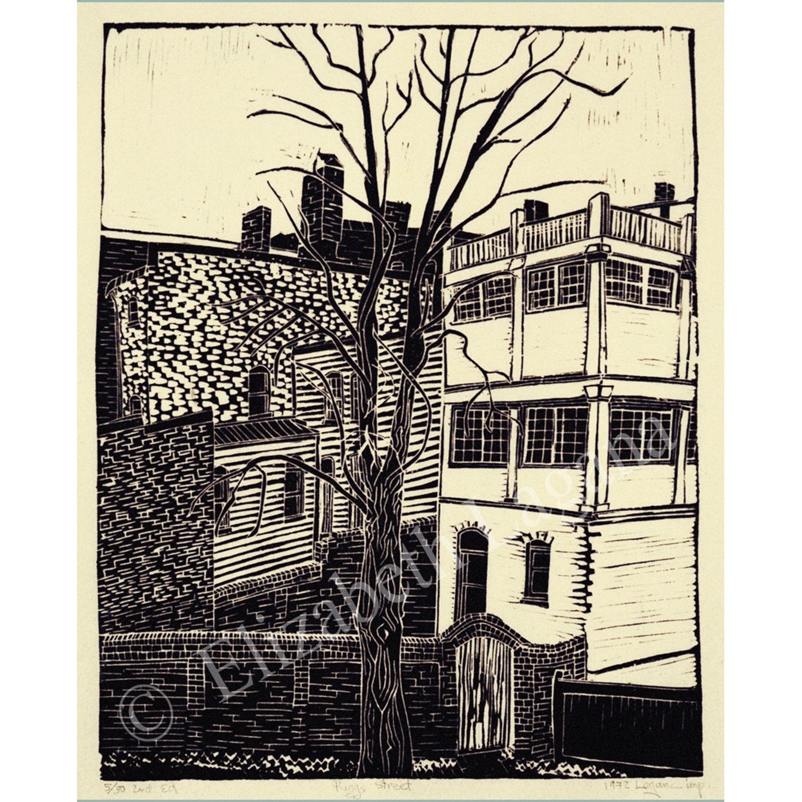 Riggs Street, Lino Block Print, Limited Edition, Hand Pulled, Artist ...