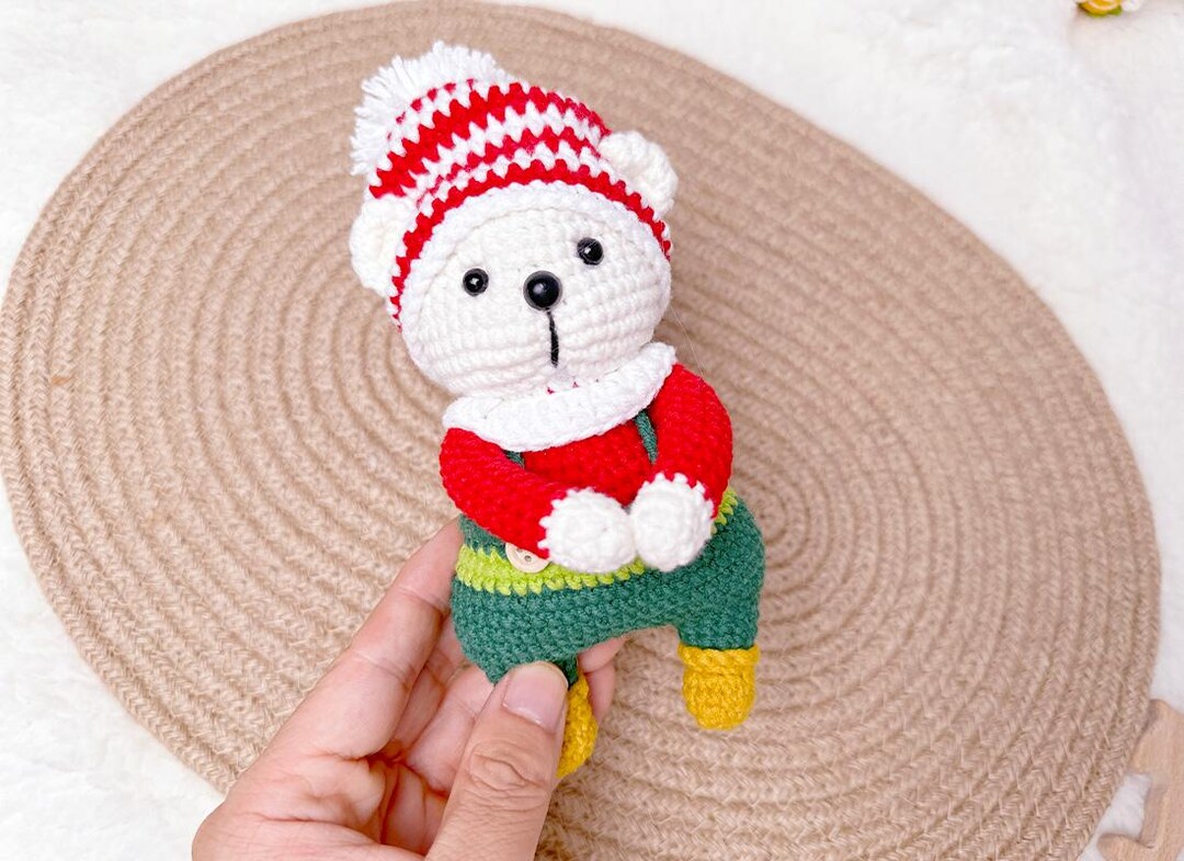 Christmas Bear Crochet Tutorial, Crochet Christmas Bear, Christmas Bear ...