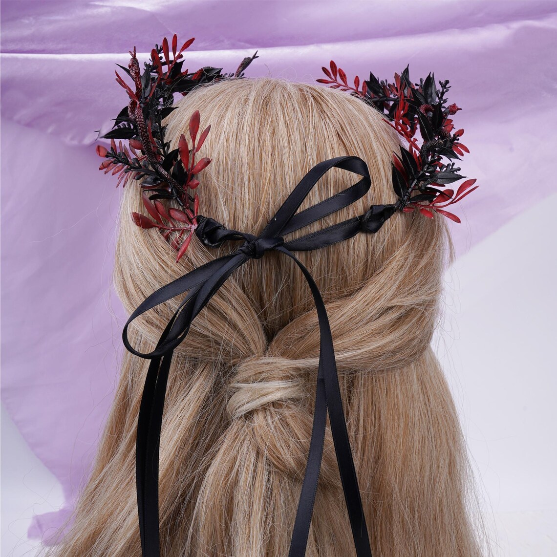 Witch Snake Crown, Gothic Medusa Black Red Leaf Dark Fairy Tiara ...