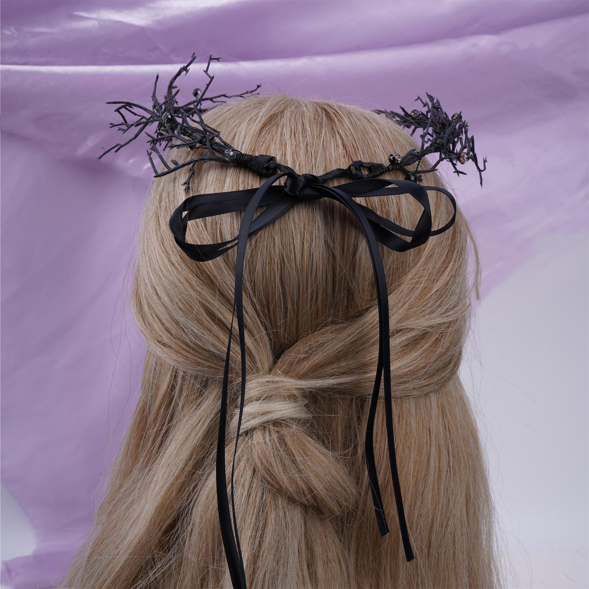 Gothic Bat Fairy Crown, Black Leaf Headpiece, Dark Witch Tiara - Etsy