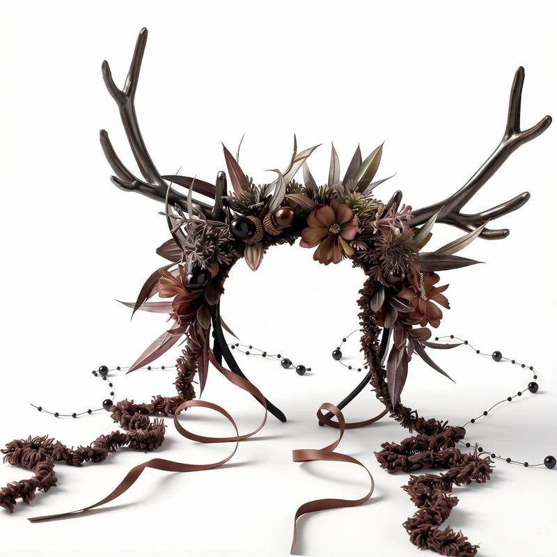 Dark Antler Crown - Etsy