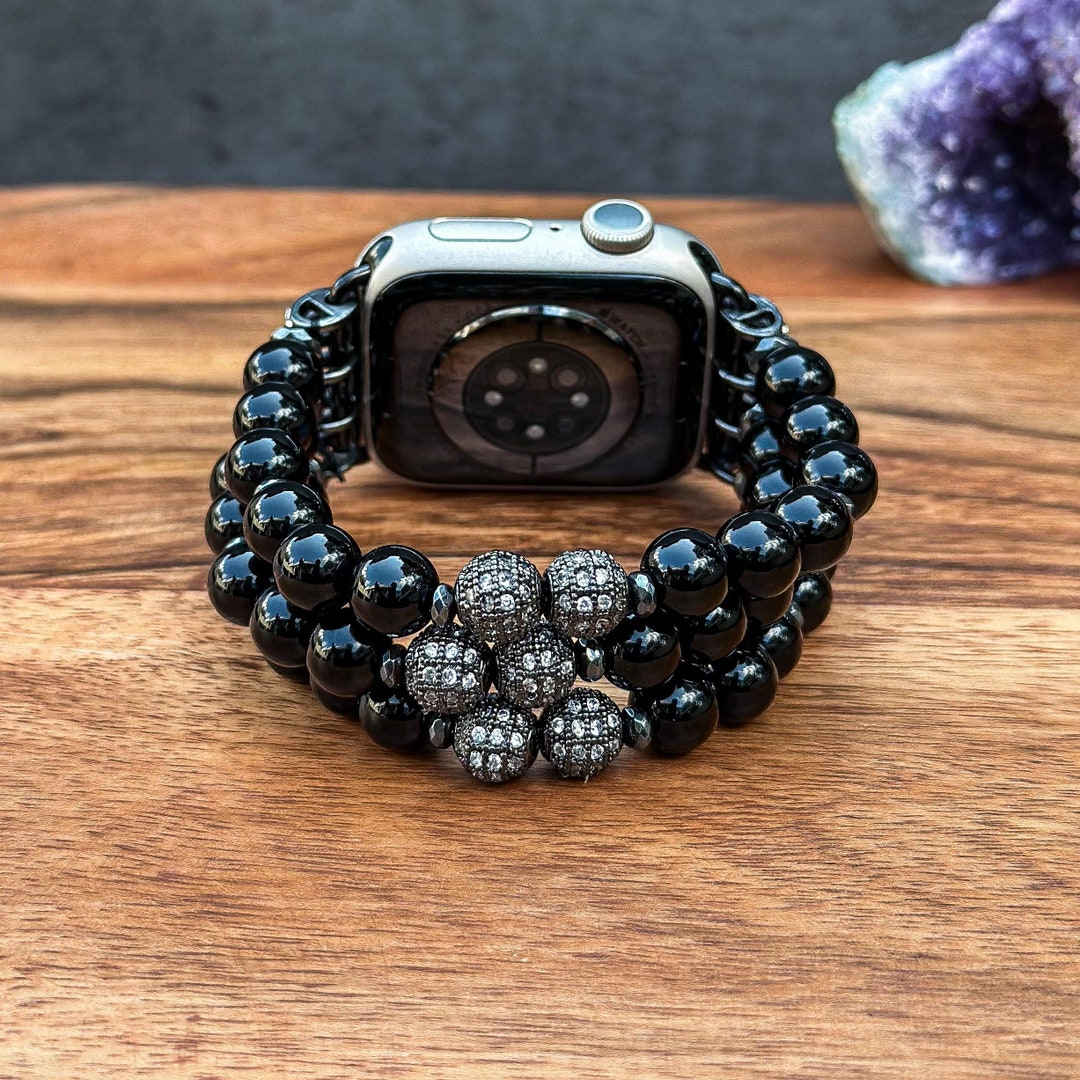 Apple Watch Strap With Black Onyx Gemstone Handmade Watch Strap for ...