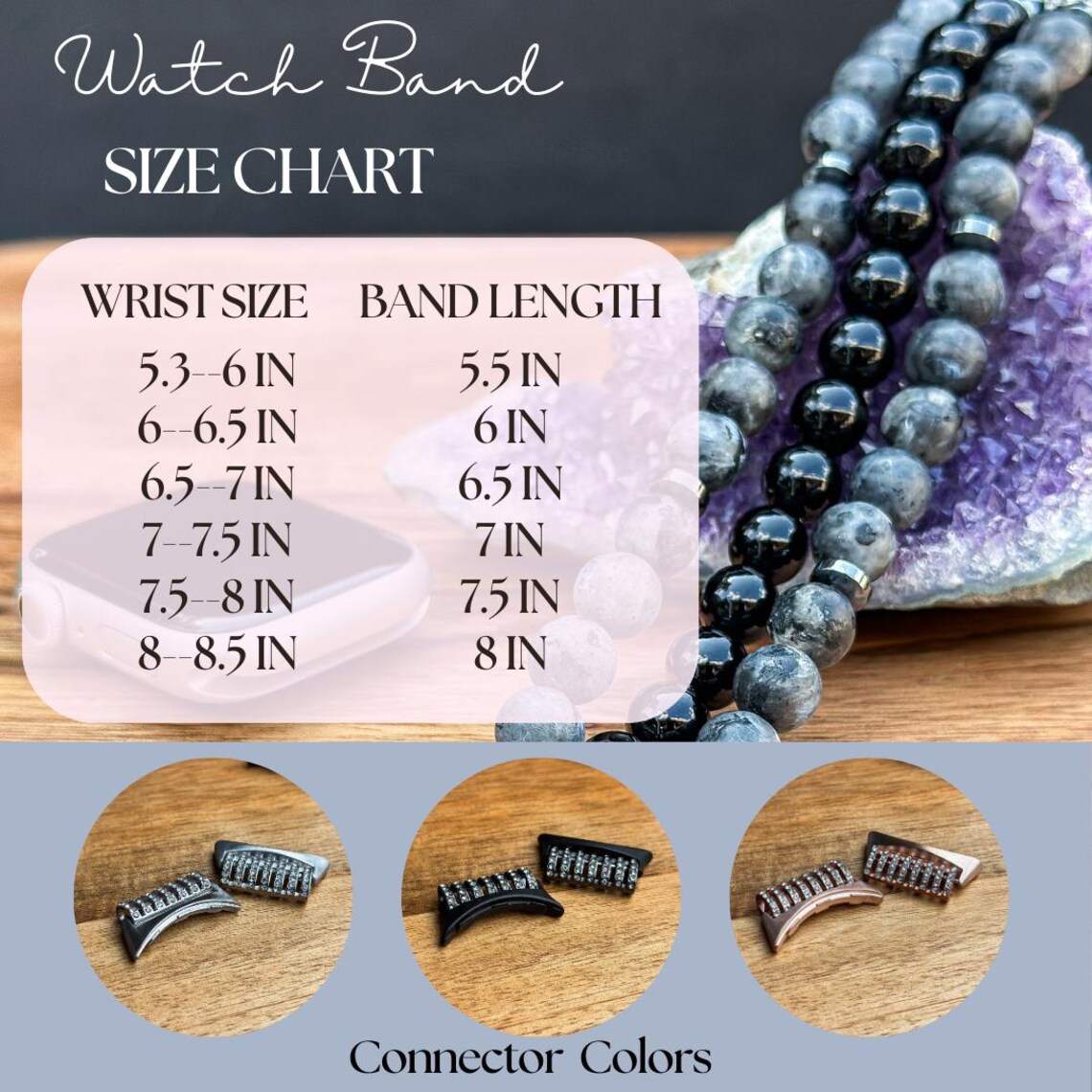 Beaded Pixel Watch Band With Purple Tiger Eye Natural Stone Bracelet ...