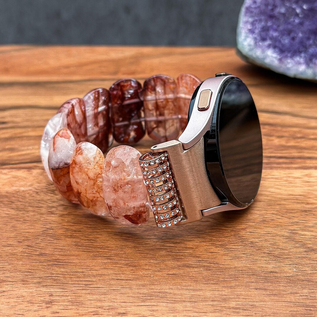 Galaxy Watch Band With Red Gum Flower Gemstone Beaded Watch Band for ...