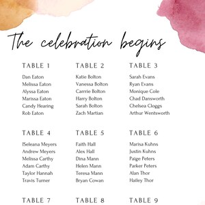Custom Event or Wedding Seating Chart Digital Download With Your ...
