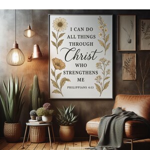 Philippians 4:13 Wall Art Printable – I Can Do All Things Through ...