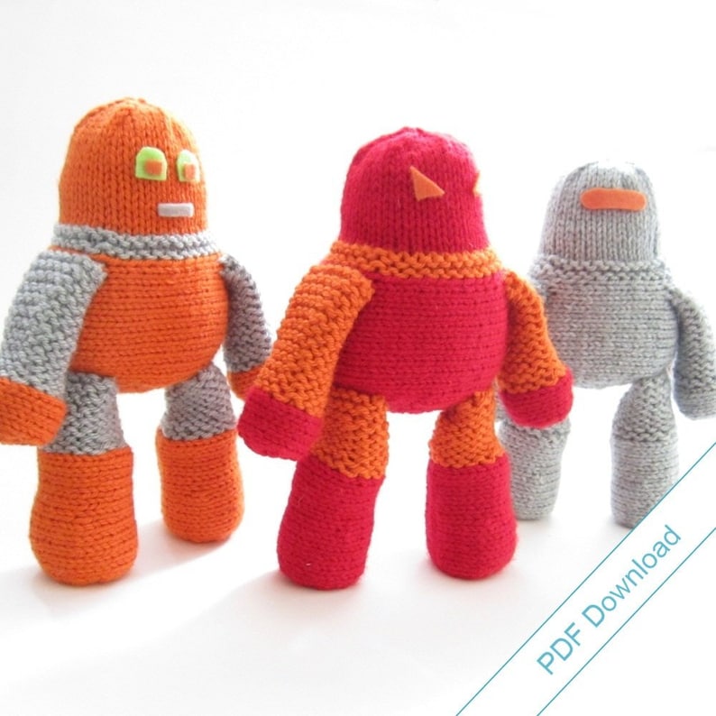 Robot Knitting Pattern Download. DIY Cuddly Robot. - Etsy