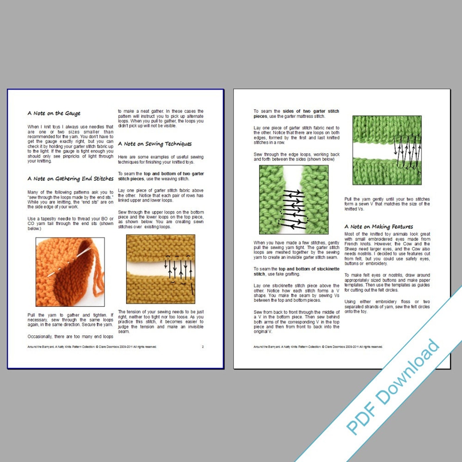 Knitting Patterns Ebook. Farm Animal Toys. "around the Barnyard" - Etsy