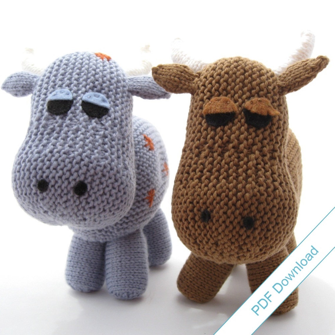 Knitting Pattern PDF Toy Cow. Knit Your Own Herd. - Etsy
