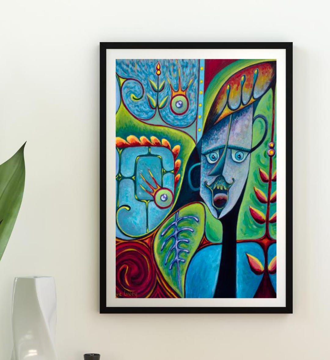 The Creative Thinker Abstract Portrait Maximalist Giclee Fine Art Print ...