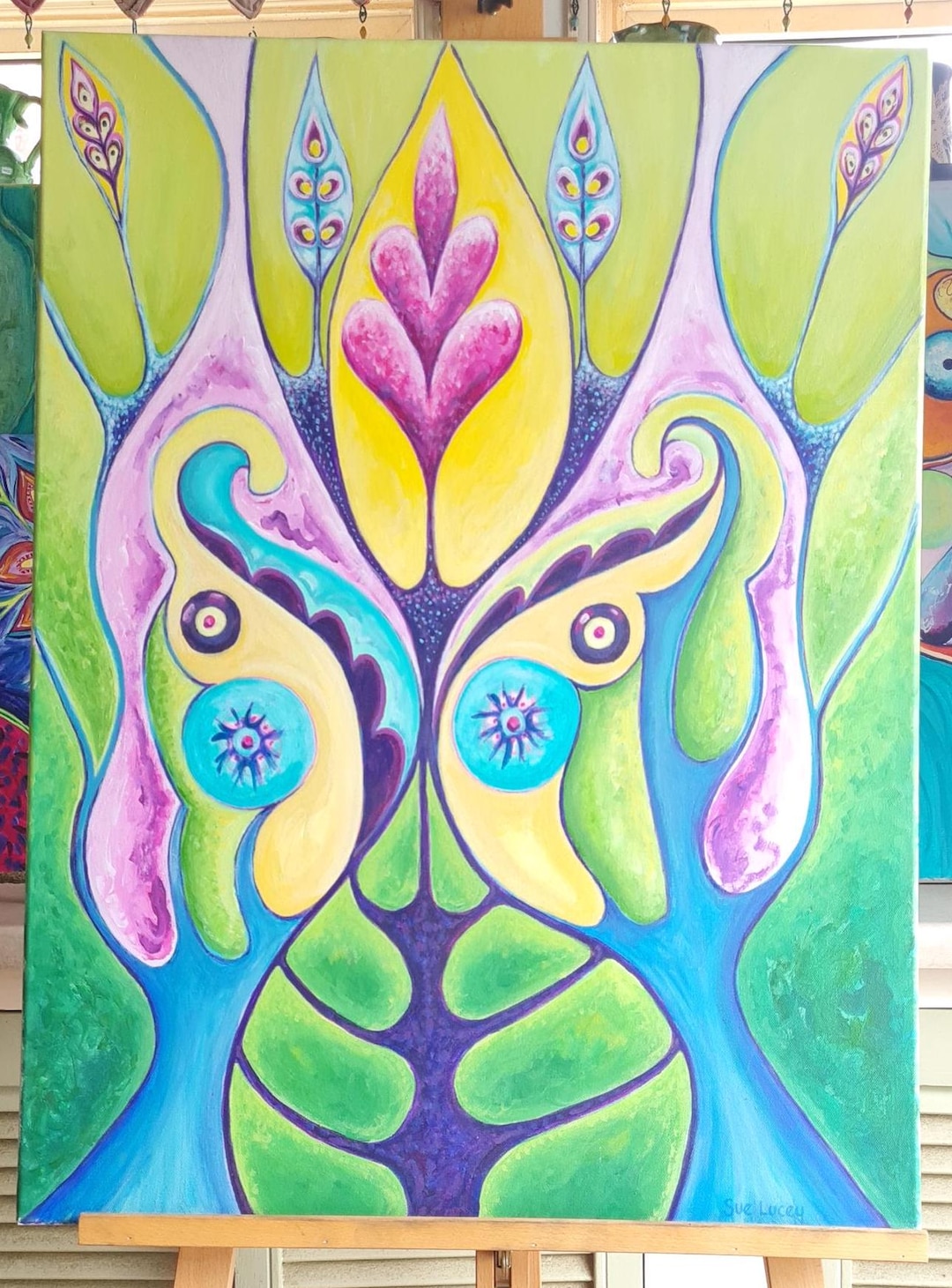 Love Heart Bubble Gum Tree Abstract Original Painting - Etsy