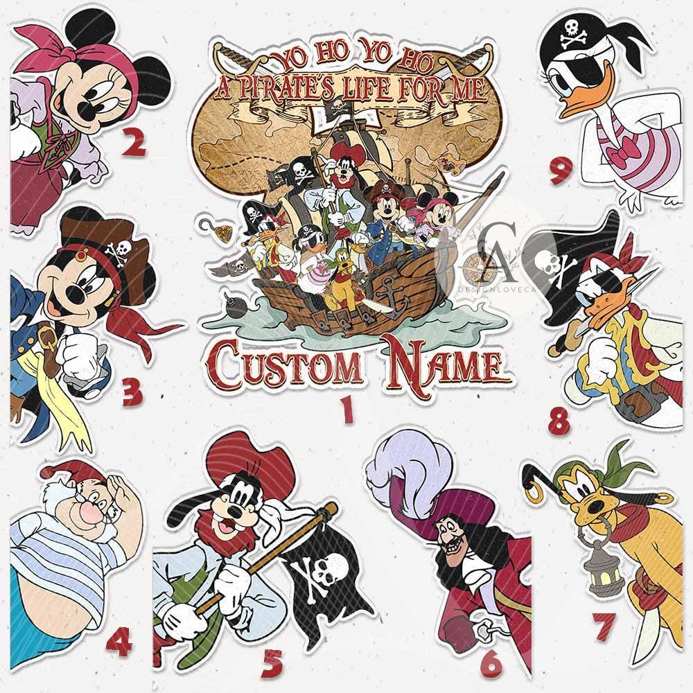 Personalized All Characters Pirates Disney Cruise Magnet, Mickey ...