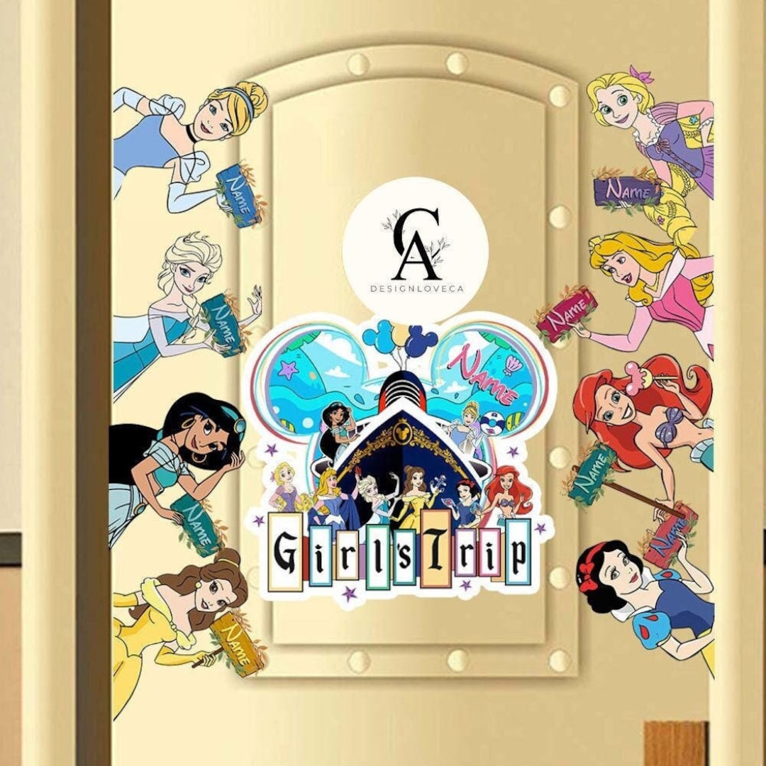 Personalized Disney Princess Girl Trip Inspired Cruise Door Magnet ...