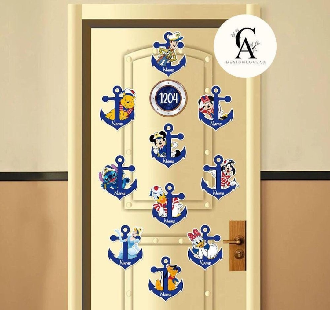 Personalized All Characters Anchor Disney Cruise Magnet, Mickey ...