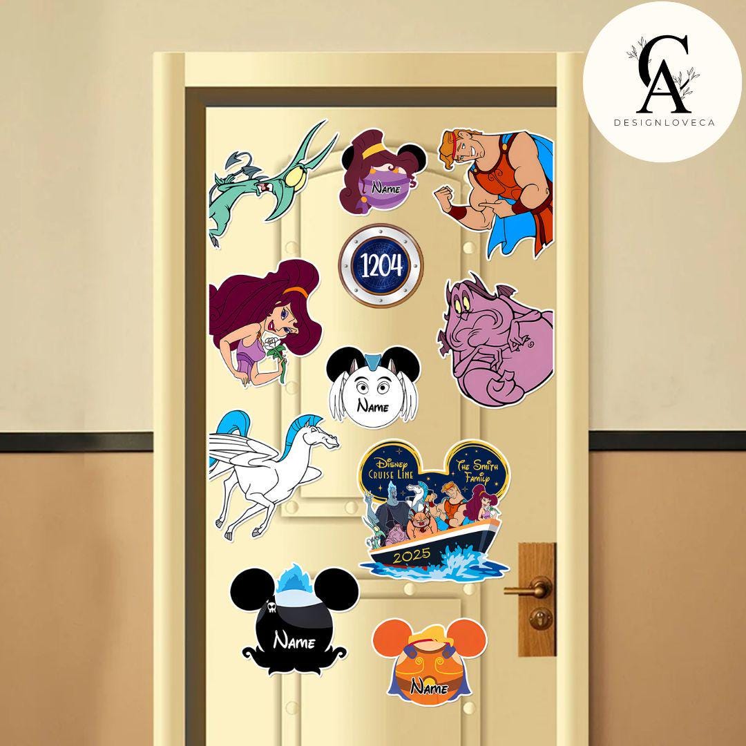 Personalized Disney Hercules Inspired Cruise Door Magnet, Hercules ...