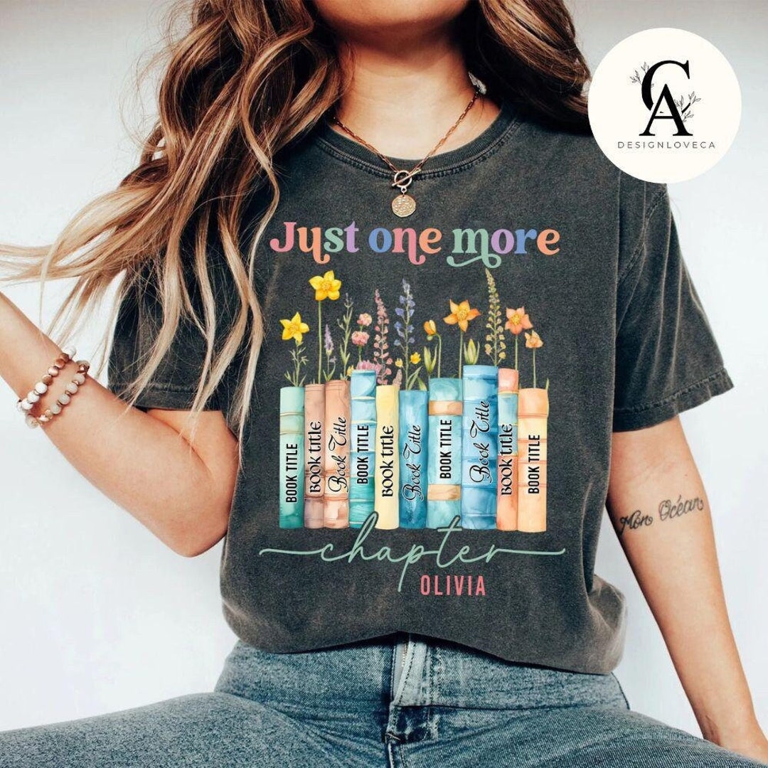 Personalized Watercolor Floral Book Shirt, Book Lovers Gift for Her ...