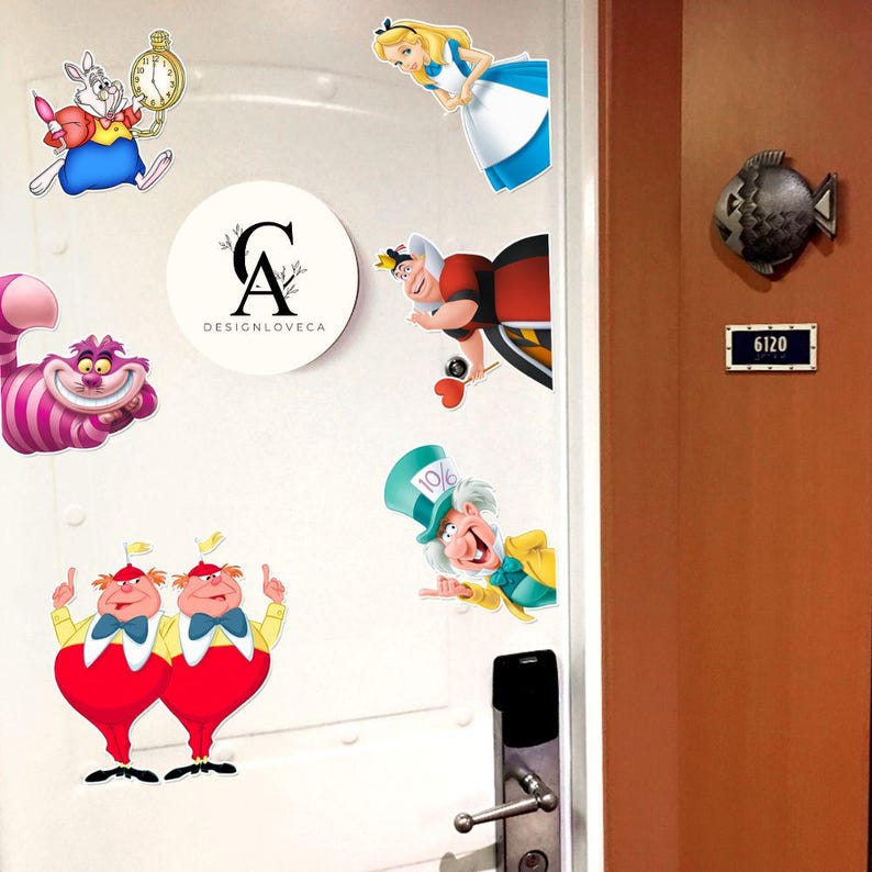 Personalized Alice in Wonderland Characters Disney Cruise Magnet ...