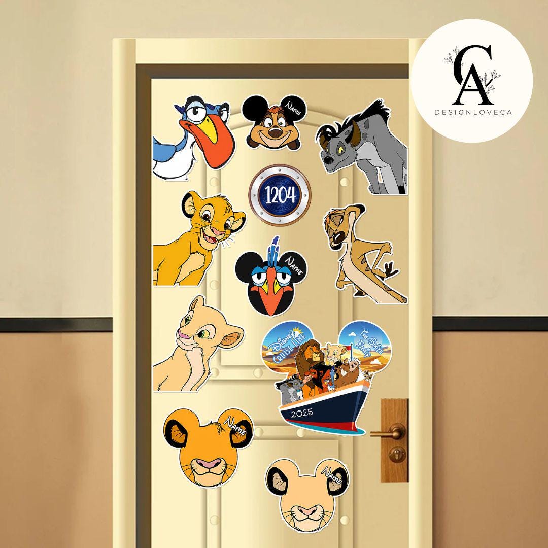 Personalized Disney the Lion King Inspired Cruise Door Magnet, Mufasa ...