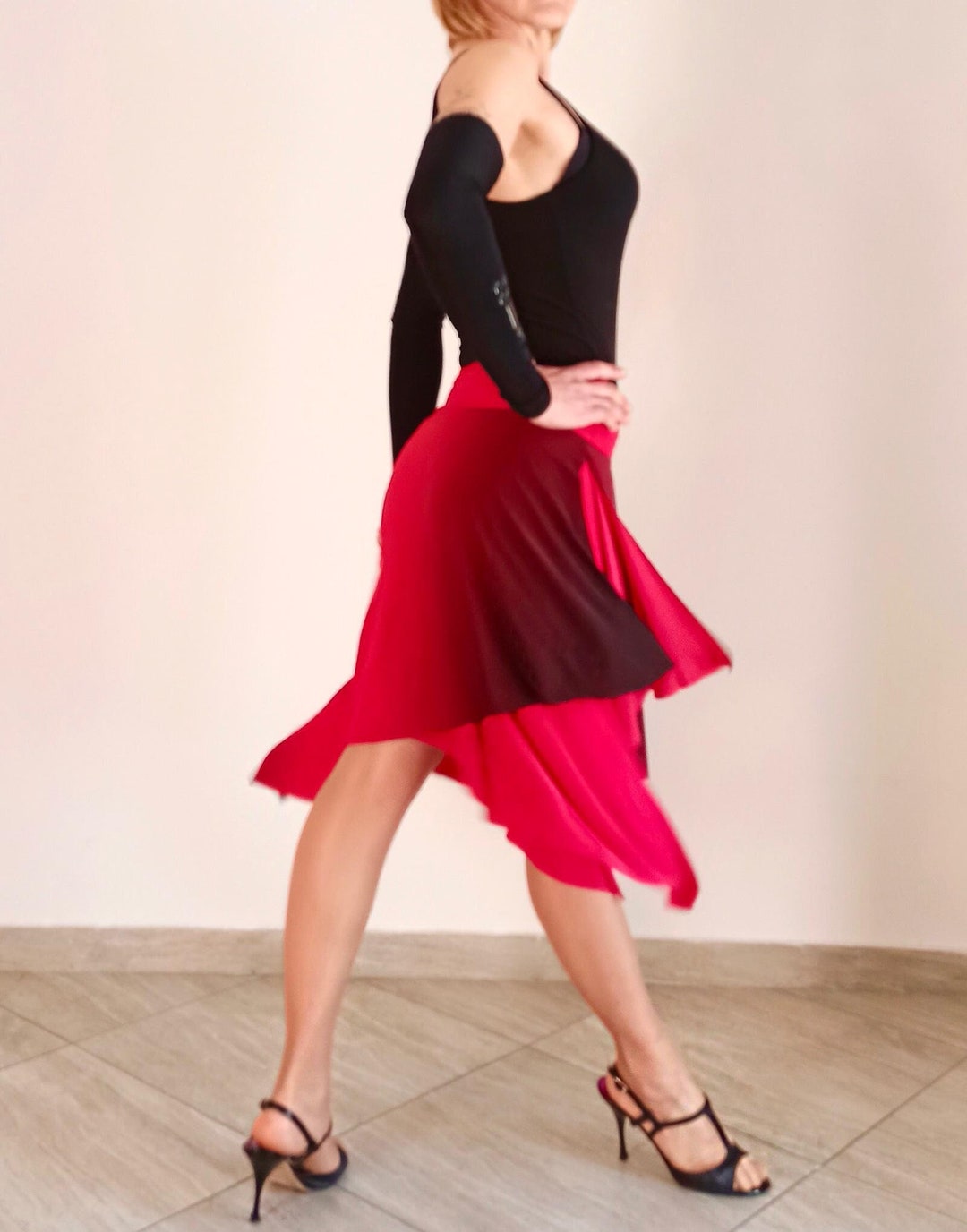 Argentine Tango Skirt Red to Black Tango Clothing by Elina Albini Salsa ...