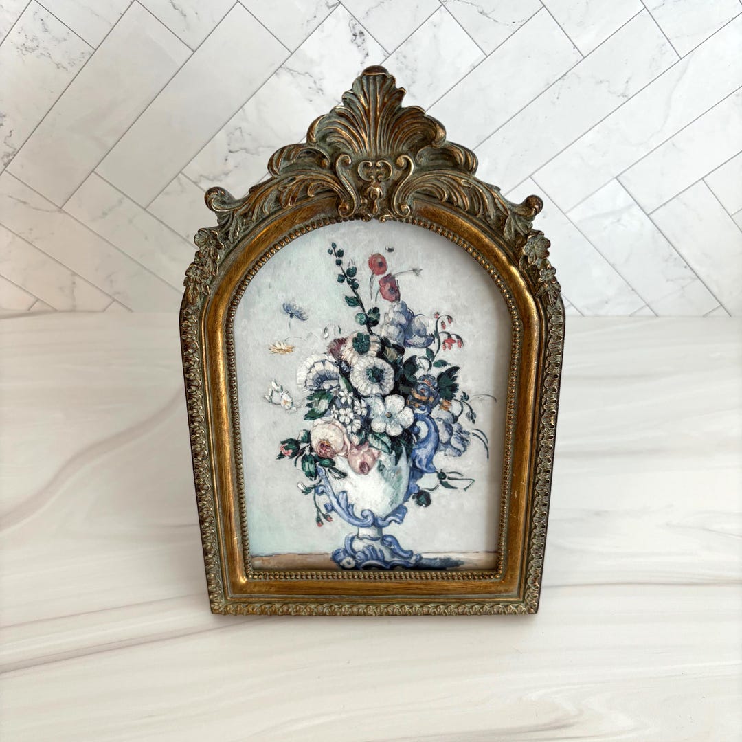 Rococo Still Life Floral Bouquet Art Print in Ornate Vintage-style ...