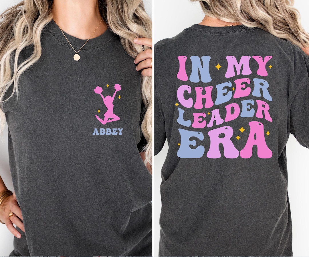 Comfort Colors in My Cheerleader Era Shirt, Custom Name Cheerleader ...