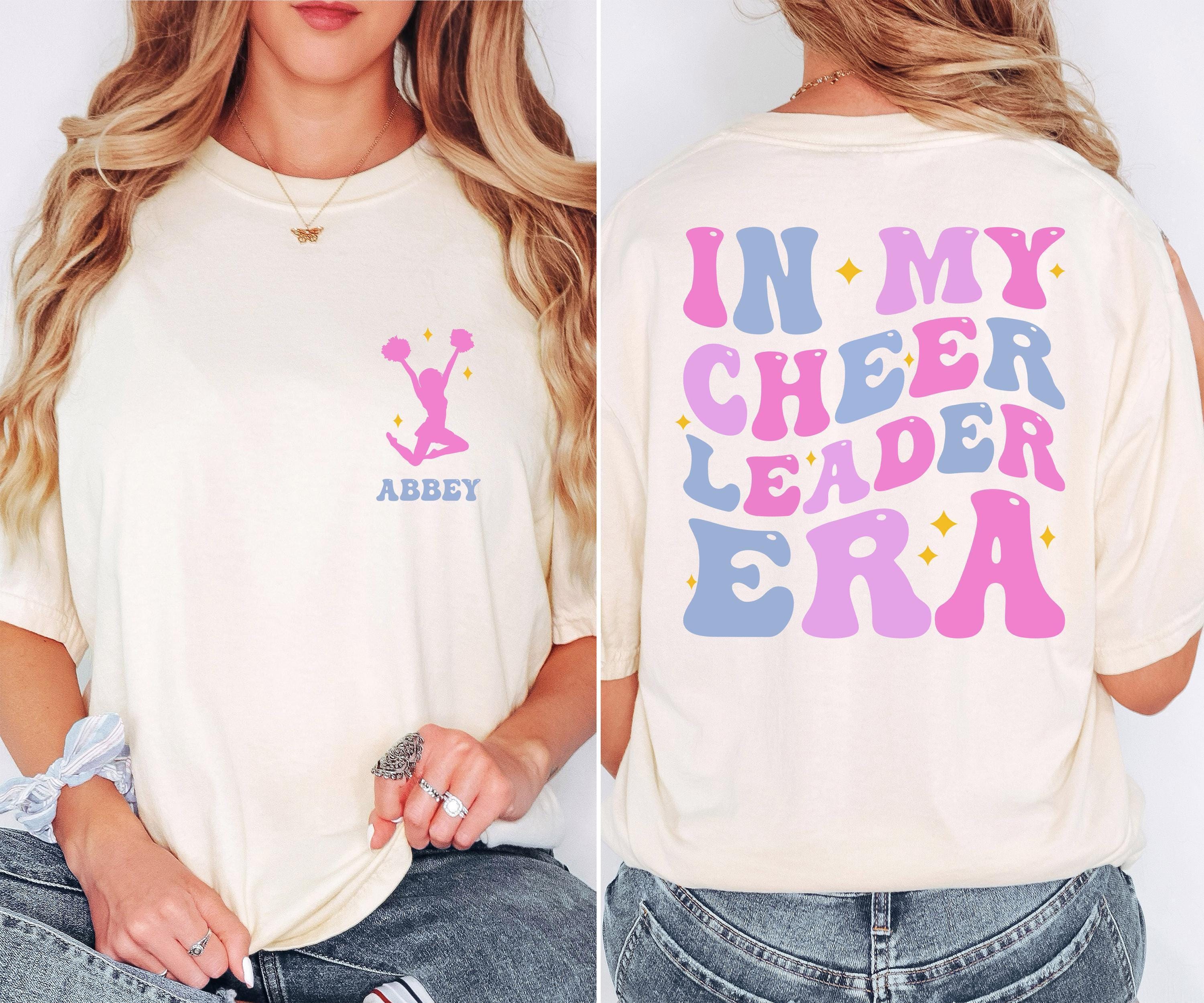 Comfort Colors in My Cheerleader Era Shirt, Custom Name Cheerleader ...