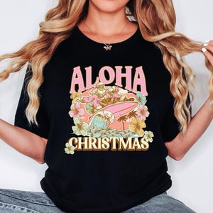 Comfort Colors Aloha Christmas Shirt, Hawaiian Christmas Shirt, Surfing ...