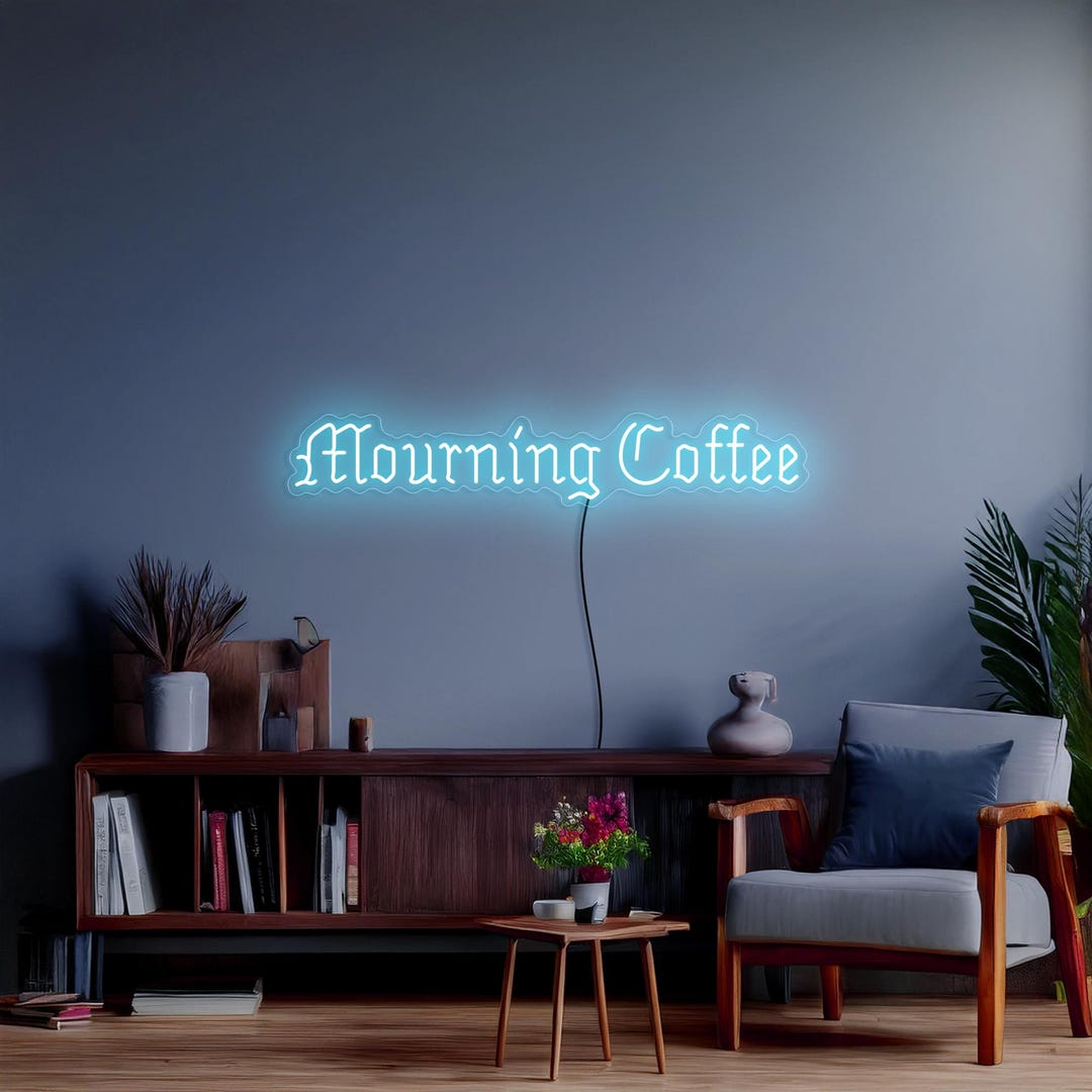 Mourning Coffee Neon Sign,kitchen Decor Led Light,cafe Wall Art,coffee ...