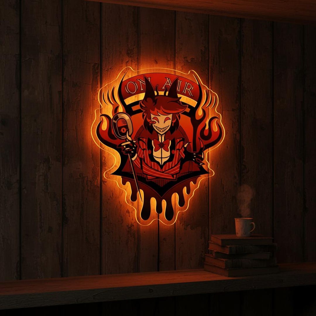Hazbin Hotel Neon Sign, Hazbin Hotel Wall Decor, Alastor Neon Sign ...