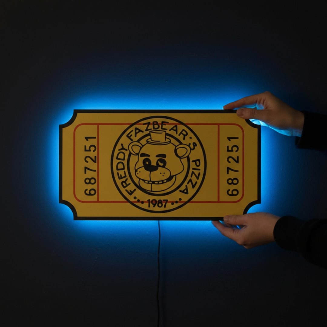 FNAF LED Sign, Freddy Fazbear Wall Light, Fazbear Pizza Decor, Five ...
