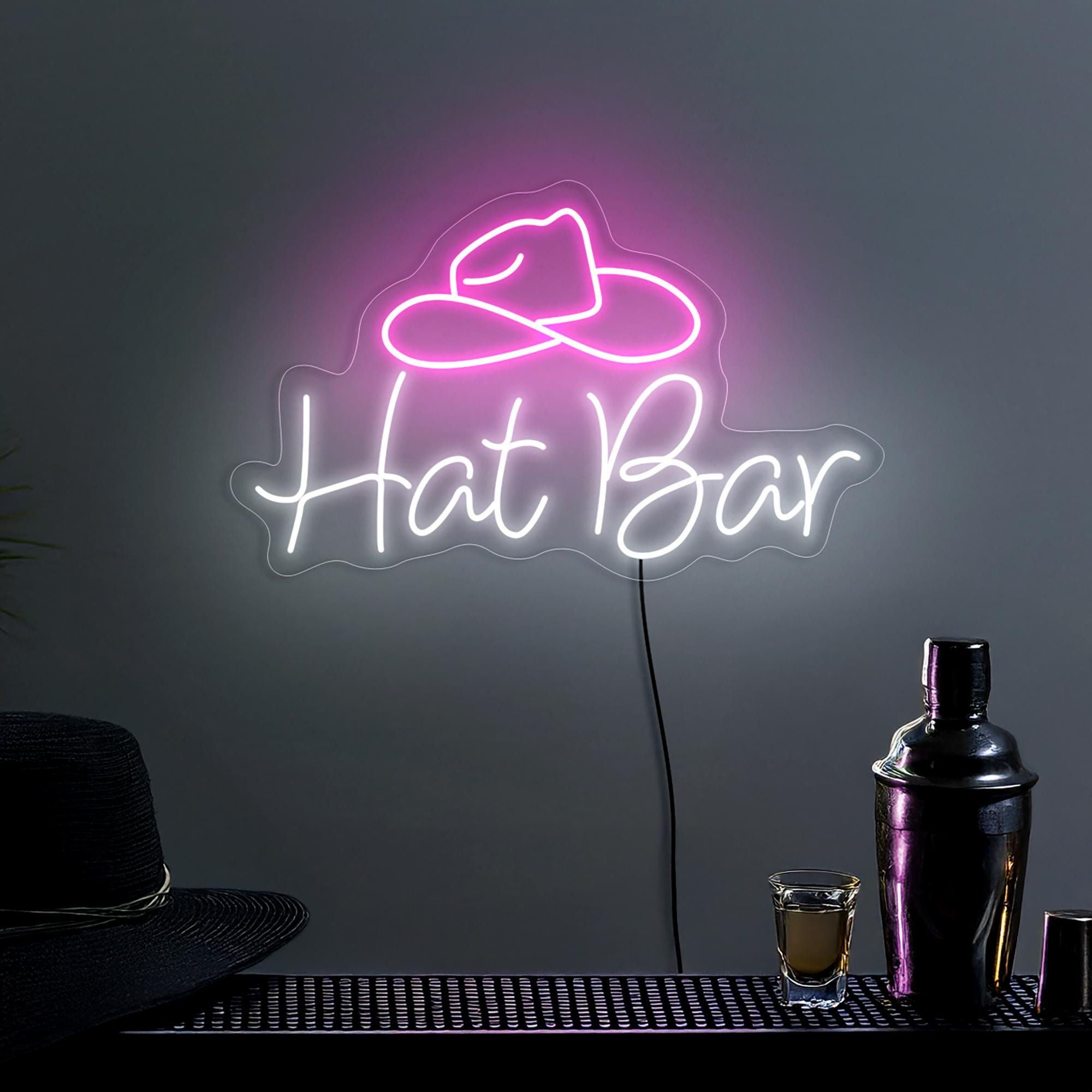 Hat Bar Neon Sign, Cowboy Bar Neon Sign, Western Bar Neon Sign, Cowboy ...