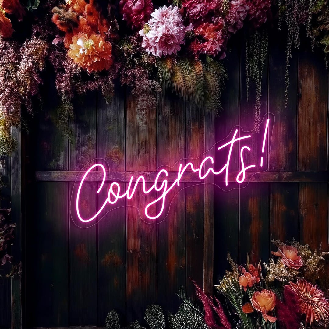 Congrats Neon Sign, Wedding Neon Sign, Party Neon Sign Decor ...