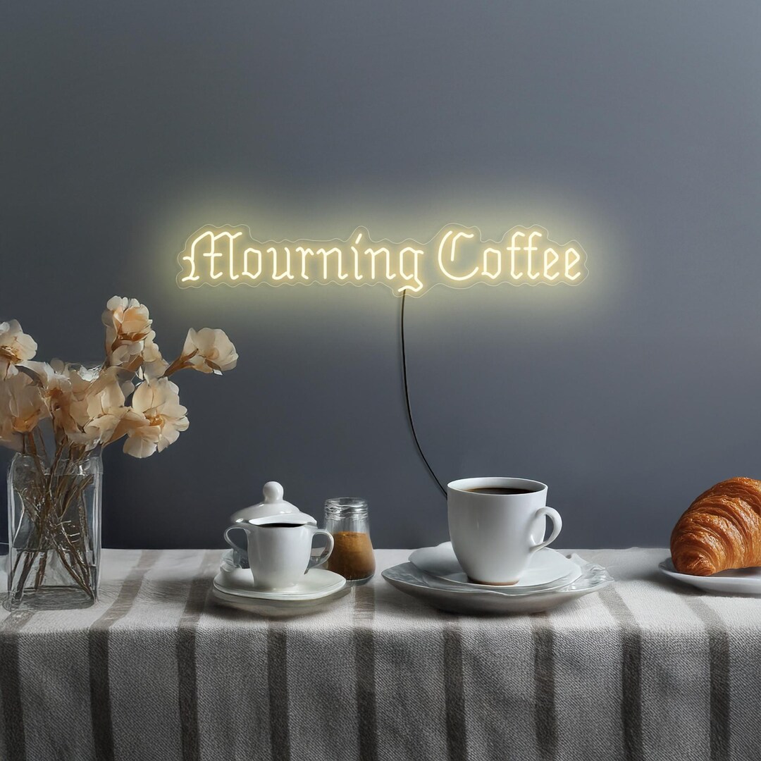Mourning Coffee Neon Sign, Gothic Coffee Sign, Coffee Bar Spooky Decor ...
