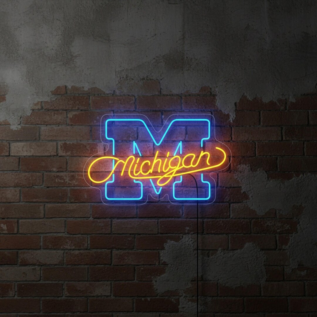 Michigan Neon Sign, University of Michigan Neon Sign, Michigan Neon ...
