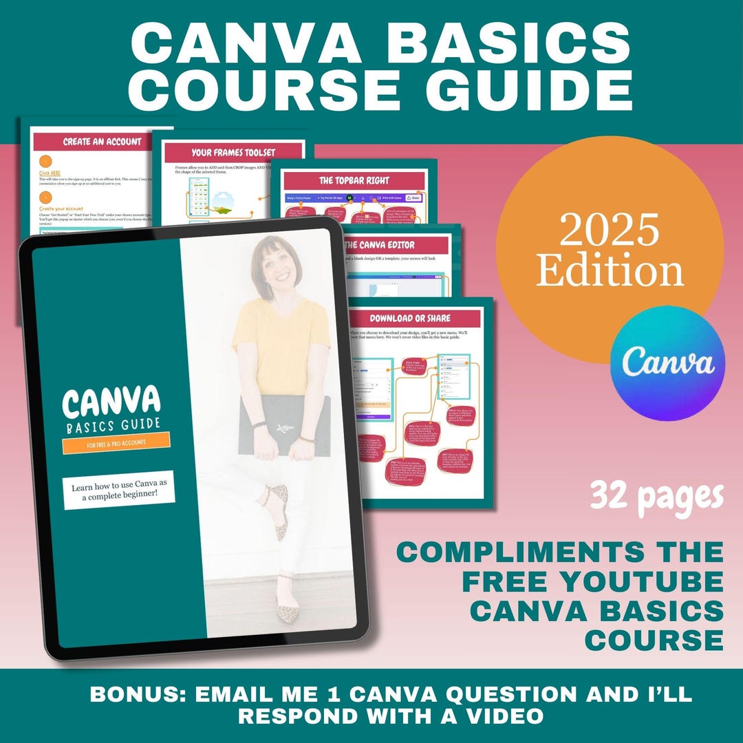 Canva Course Guide, Beginner Canva Guide, Canva Beginner Guide ...